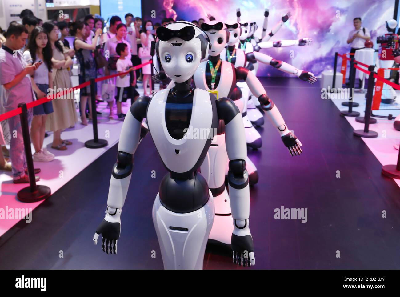 SHANGHAI, CHINA - JULY 6, 2023 - Human-like intelligent service robots ...