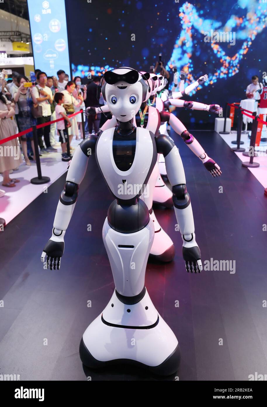 SHANGHAI, CHINA - JULY 6, 2023 - Human-like intelligent service robots ...