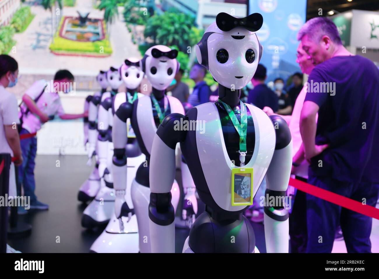 SHANGHAI, CHINA - JULY 6, 2023 - Human-like intelligent service robots ...