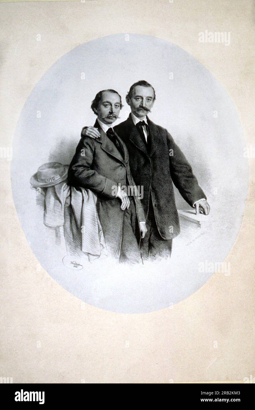 Brothers Prohaska 1862 by Josef Kriehuber Stock Photo - Alamy