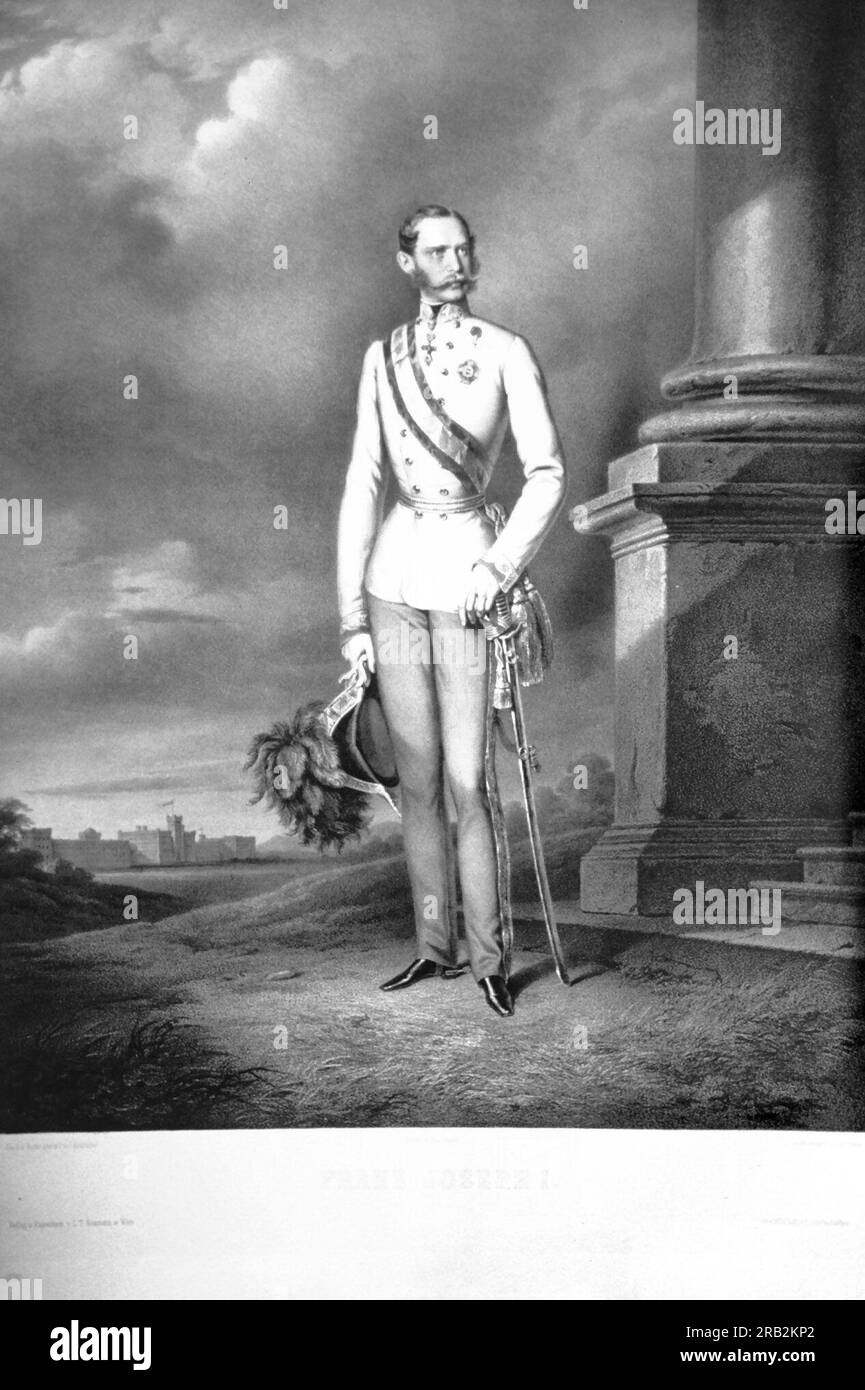 Franz Joseph I of Austria, Emperor of Austria 1860 by Josef Kriehuber ...