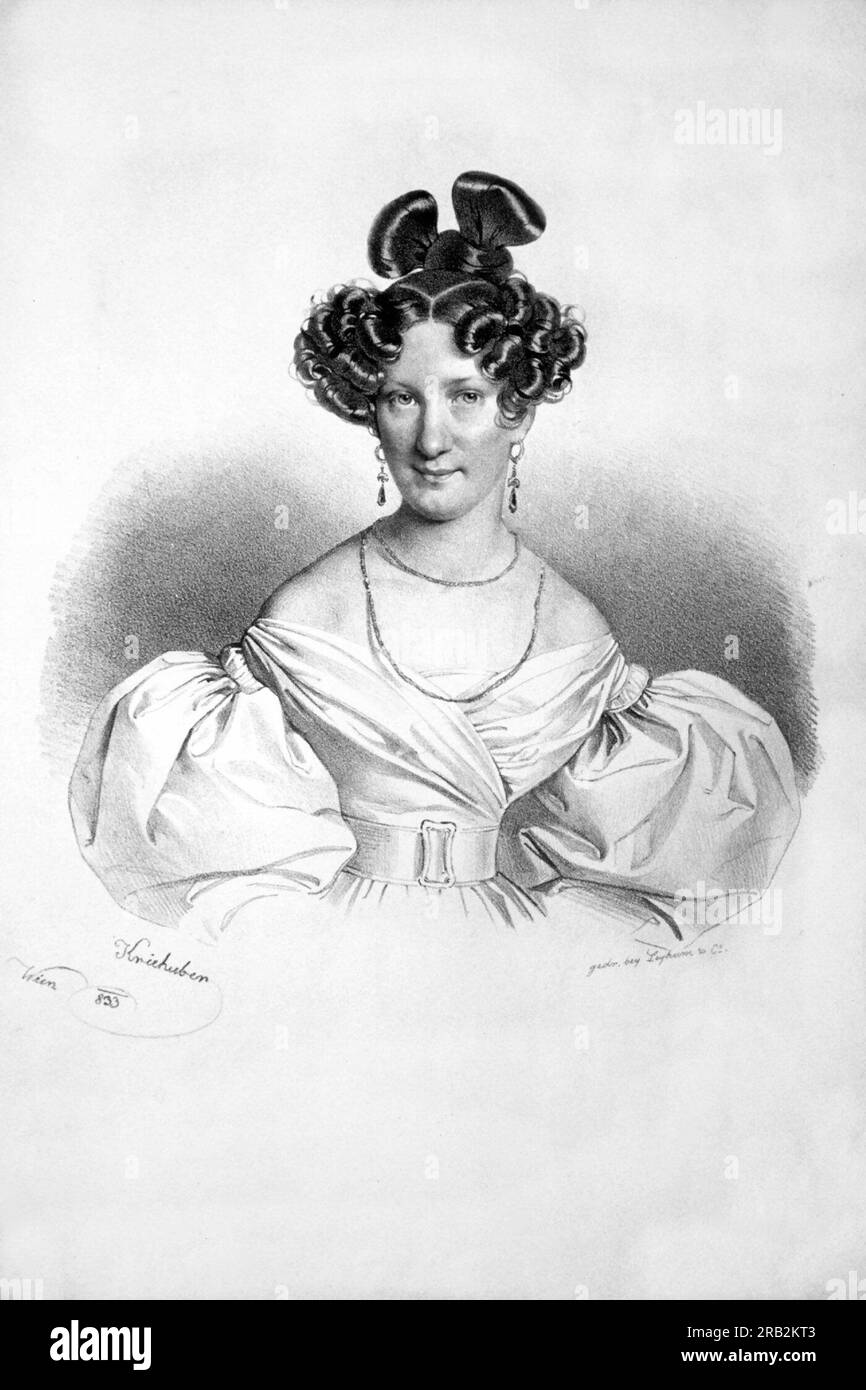 Maria Kriehuber (Born Forstner), Kriehuber's Wife 1833 by Josef ...