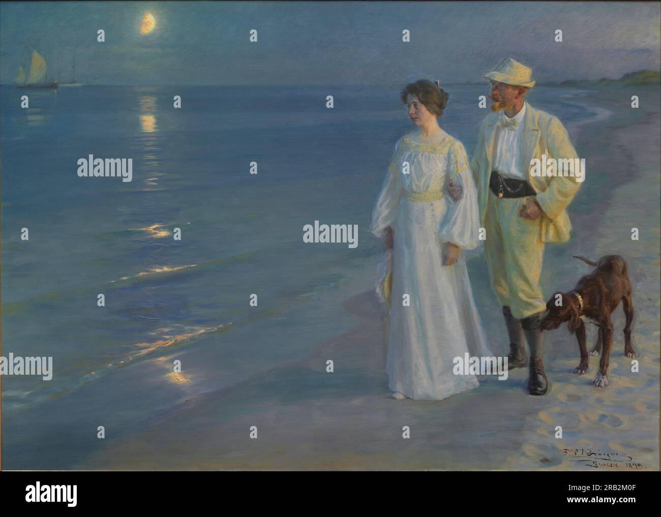 Summer evening on Skagen's beach 1899 by Peder Severin Kroyer Stock ...