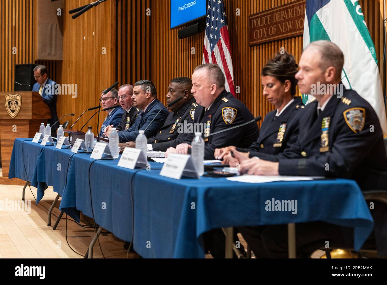 Press briefing announcing citywide crime statistics for June at NYPD ...
