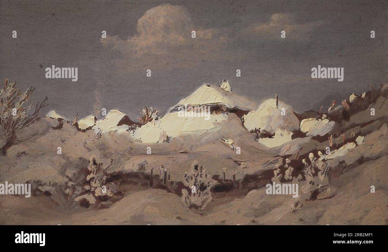 Winter. Spots of Light on Cottage Roof 1895 by Arkhyp Kuindzhi Stock ...