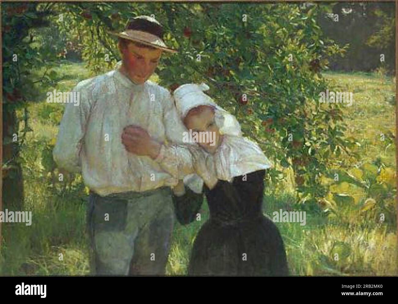 A walk in the garden 1896; Vienna, Austria by Max Kurzweil Stock Photo ...