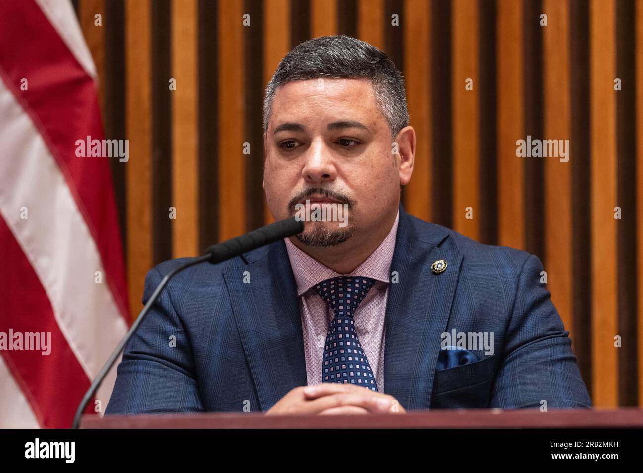 Acting Police Commissioner Edward Caban attends press briefing ...