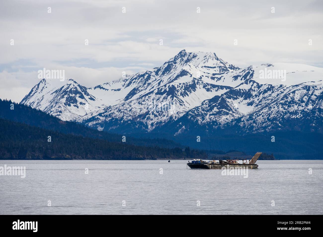 HOMER, AK, USA – MAY 29, 2023: Katchemak Bay, tug boat Millie pulling a ...