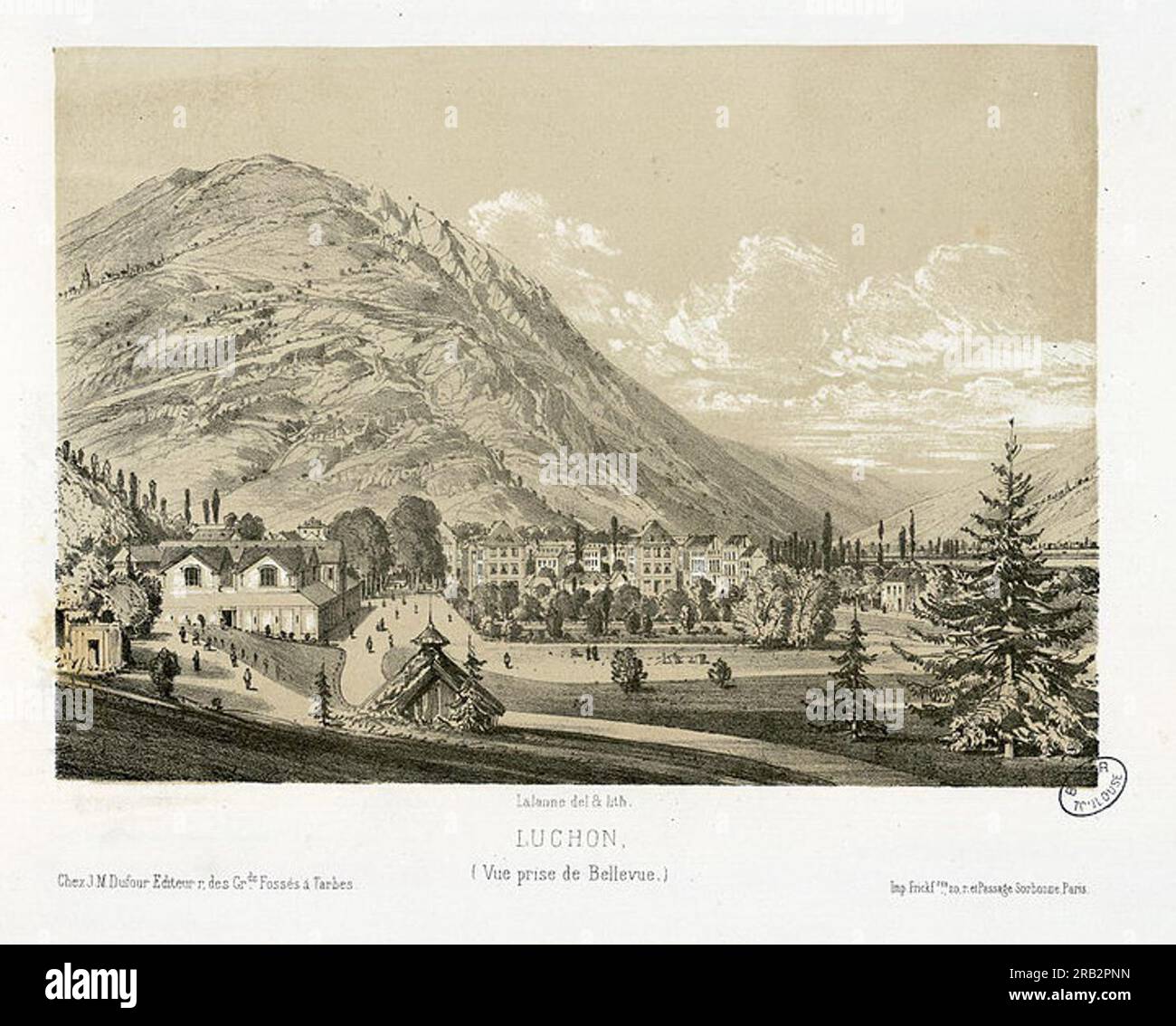 Luchon, (Vue prise de Bellevue) by Maxime Lalanne Stock Photo - Alamy