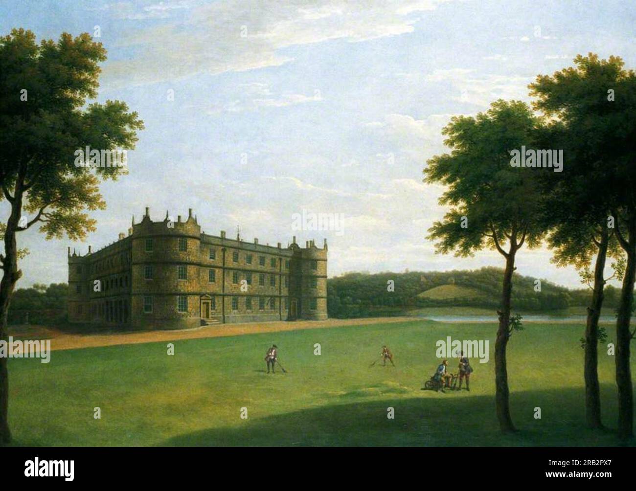 Longford Castle from the South West 1743 by George Lambert Stock Photo ...