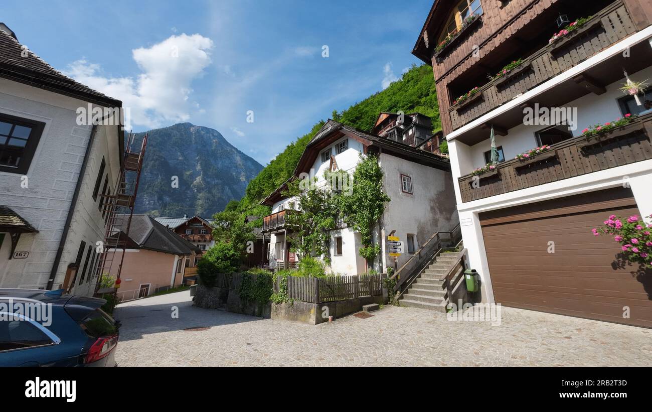 House in Hallstatt town, the best place to visit. Hallstatt town ...