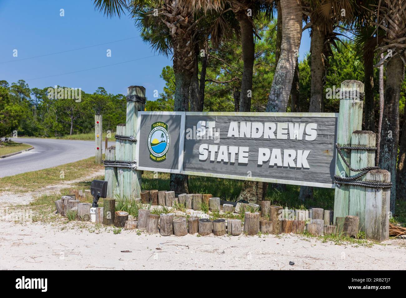 Panama City, FL - June 27, 2023: St. Andrews State Park entrance sign ...