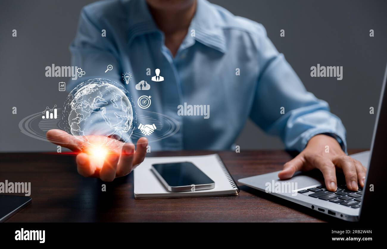 Business global internet connection application technology and digital ...