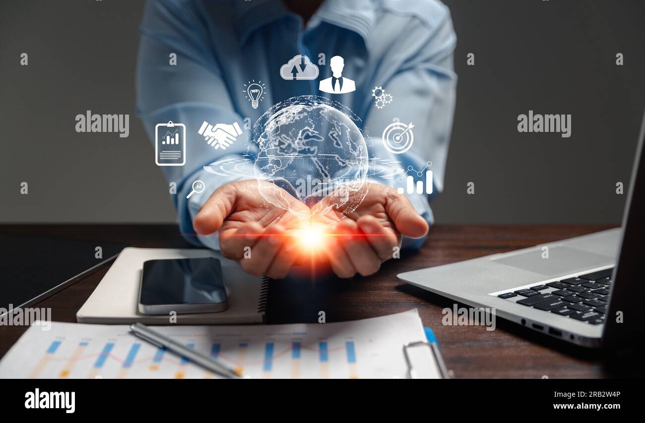 Business global internet connection application technology and digital ...