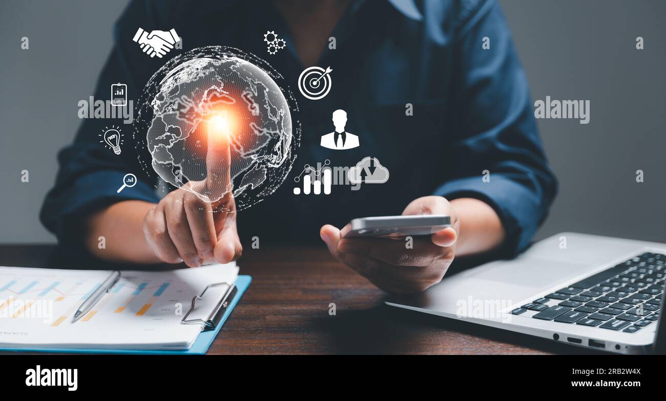 Business global internet connection application technology and digital ...