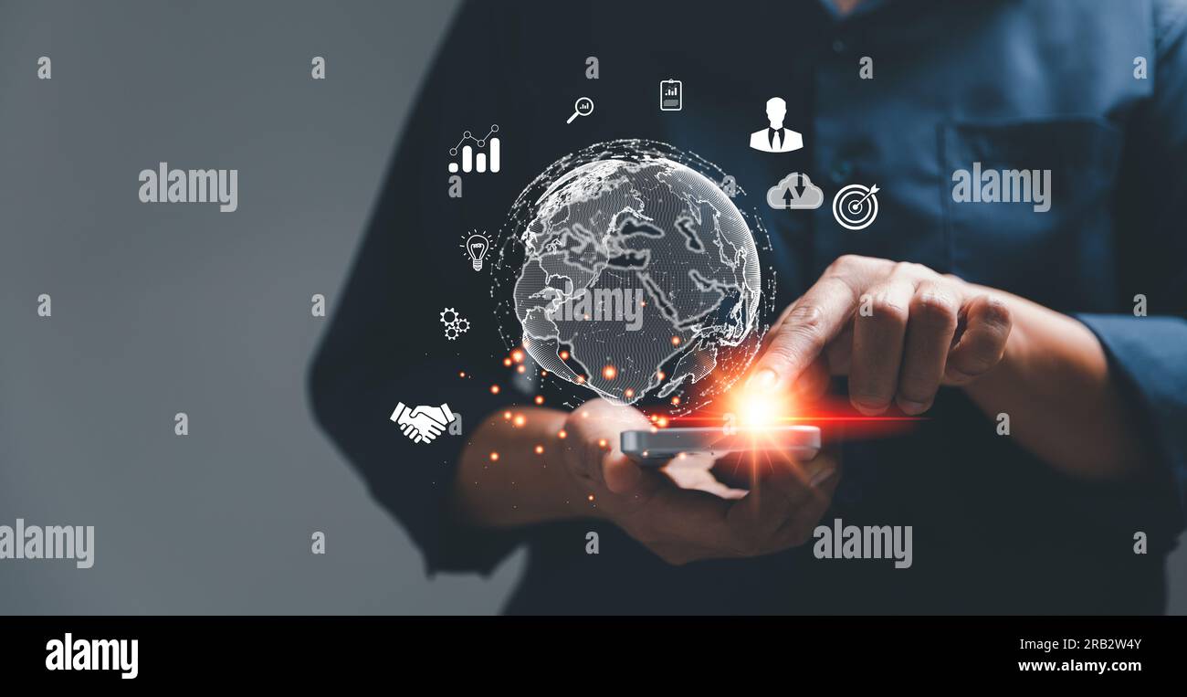 Business global internet connection application technology and digital ...