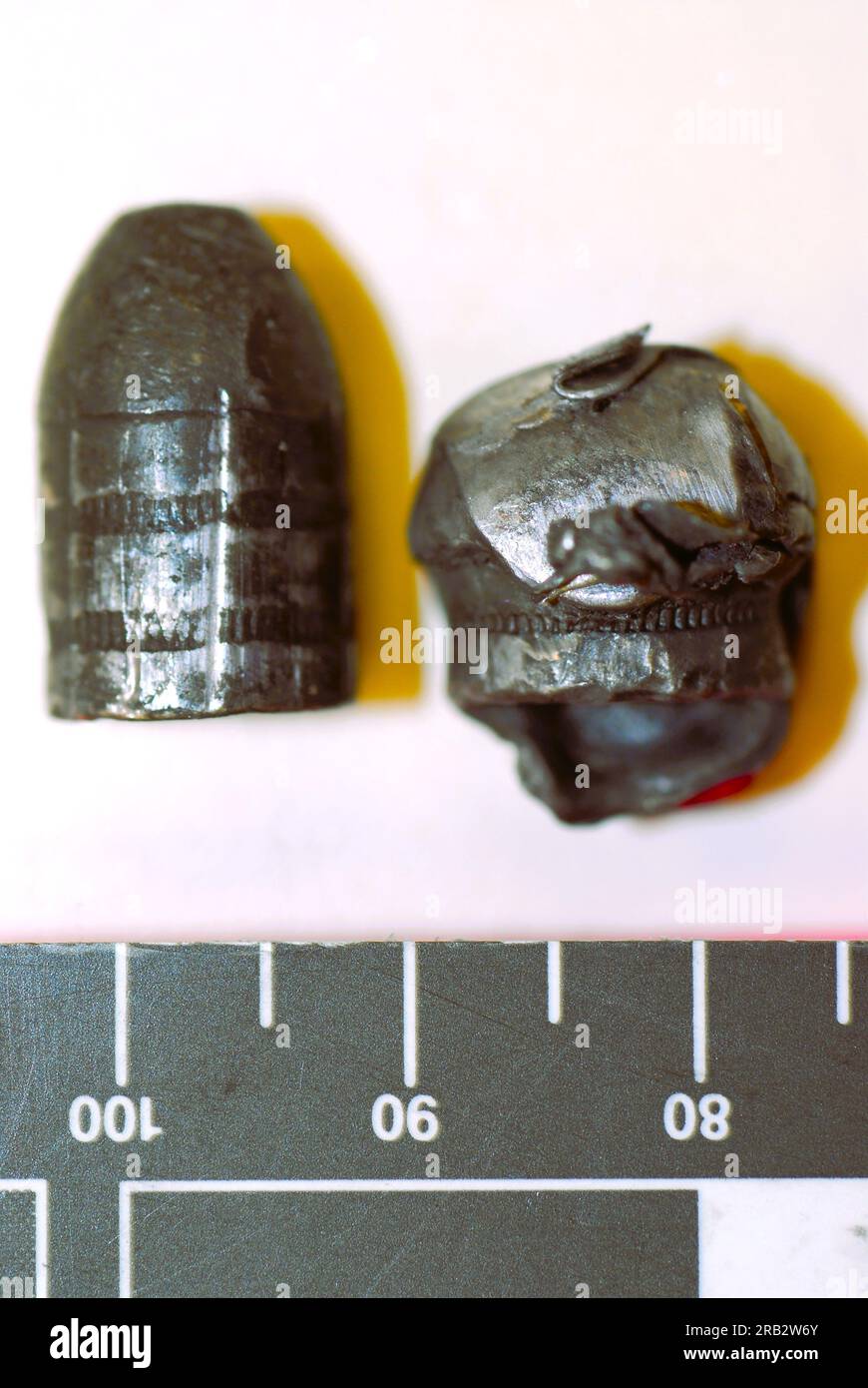 Two Lead bullets from a revolver Stock Photo - Alamy