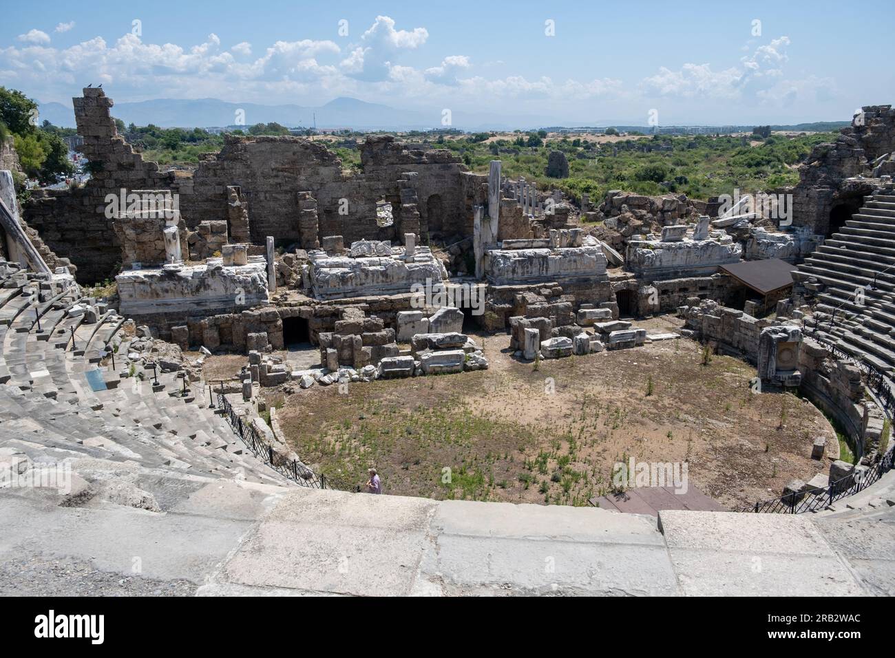 Side Ancient theatre. Turkey. Antalya. Ruins of the ancient city Side ...