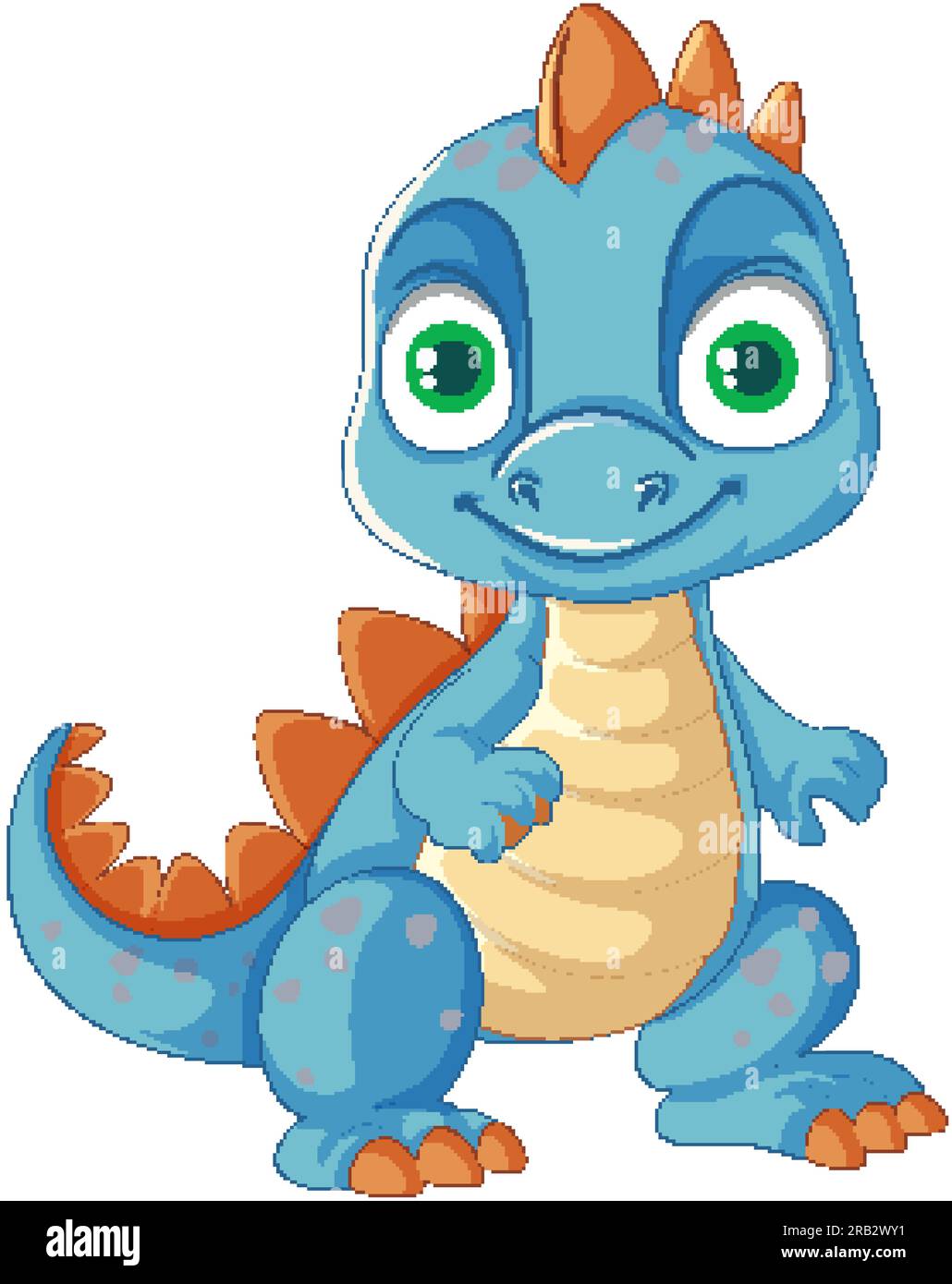 Happy cartoon dinosaur character smiling illustration Stock Vector ...