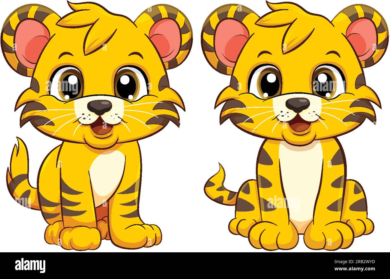 Adorable Baby Tiger Cartoon Character illustration Stock Vector Image ...