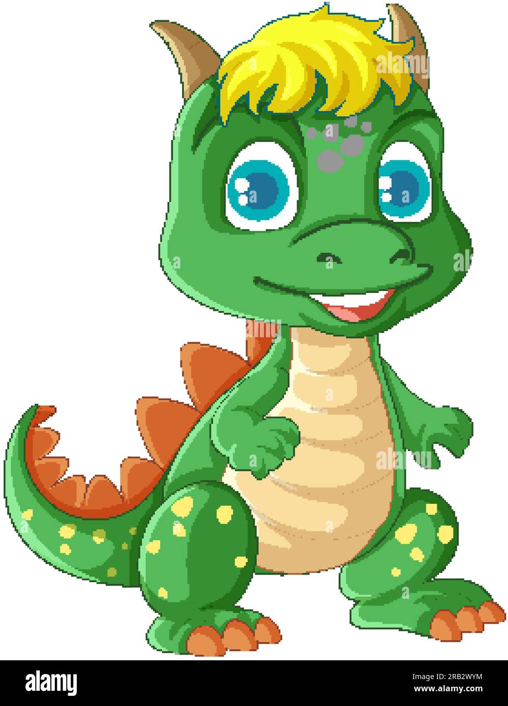 Happy cartoon dinosaur character smiling illustration Stock Vector ...