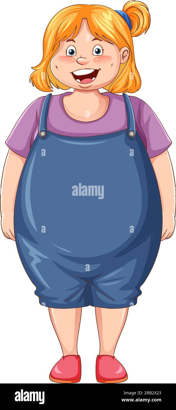 Overweight Girl Cartoon Character Illustration Stock Vector Image And Art
