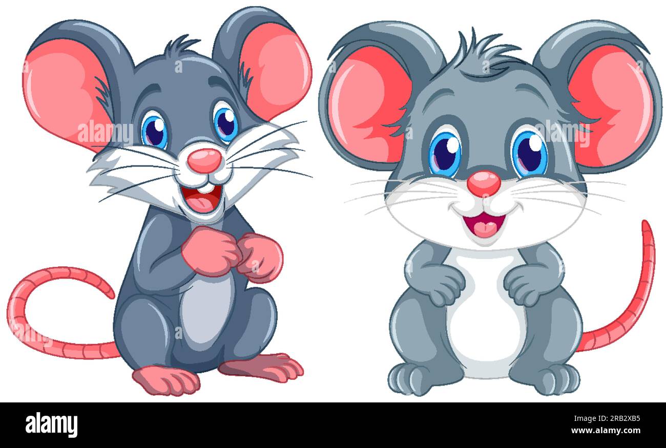 Set of mouse and rat cartoon illustration Stock Vector Image & Art - Alamy