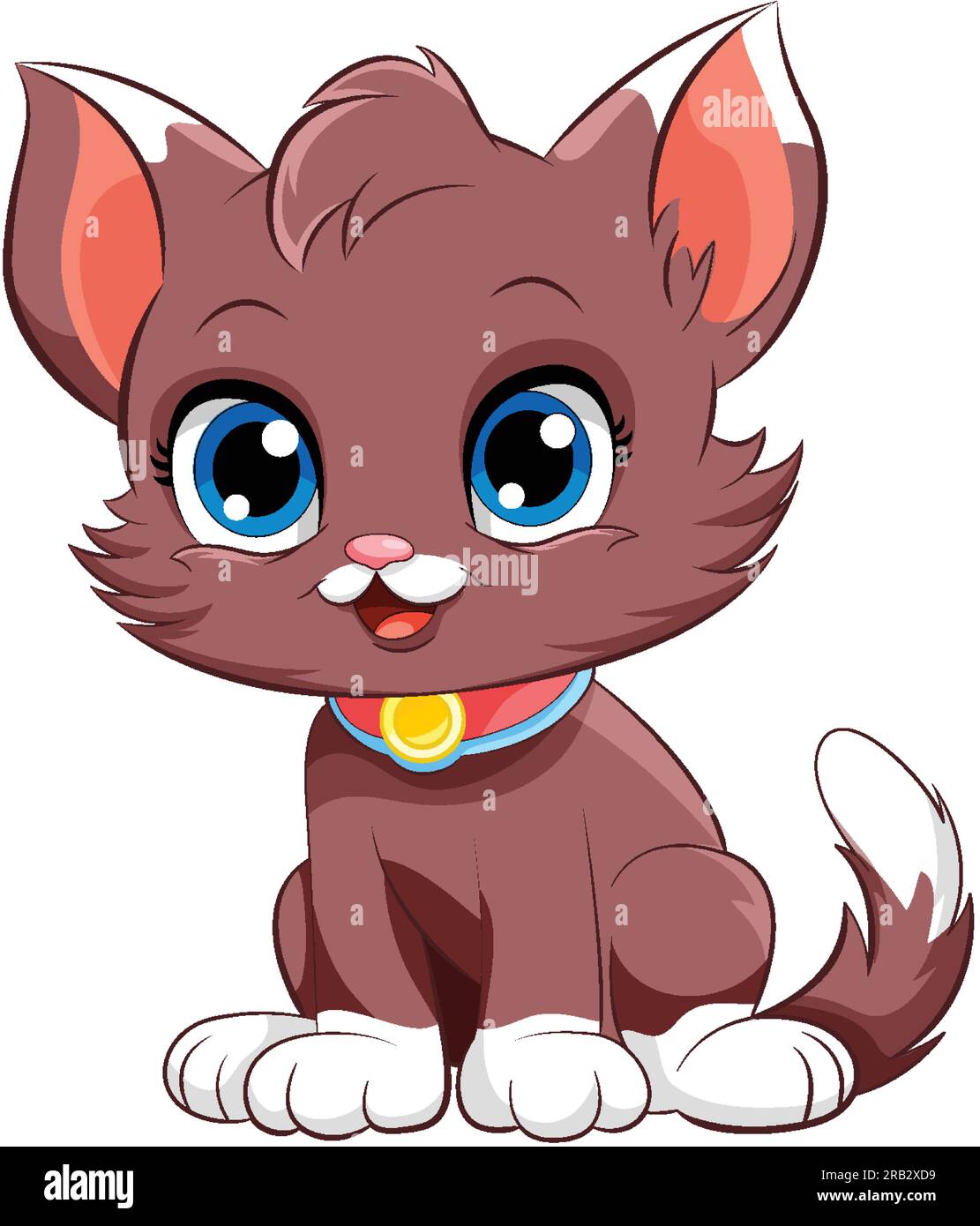 Little Cute Cat Cartoon Character illustration Stock Vector Image & Art ...