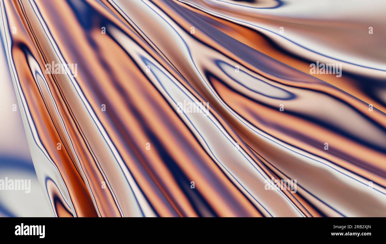 3d rendering, Abstract slik holographic iridescent wallpaper background ...