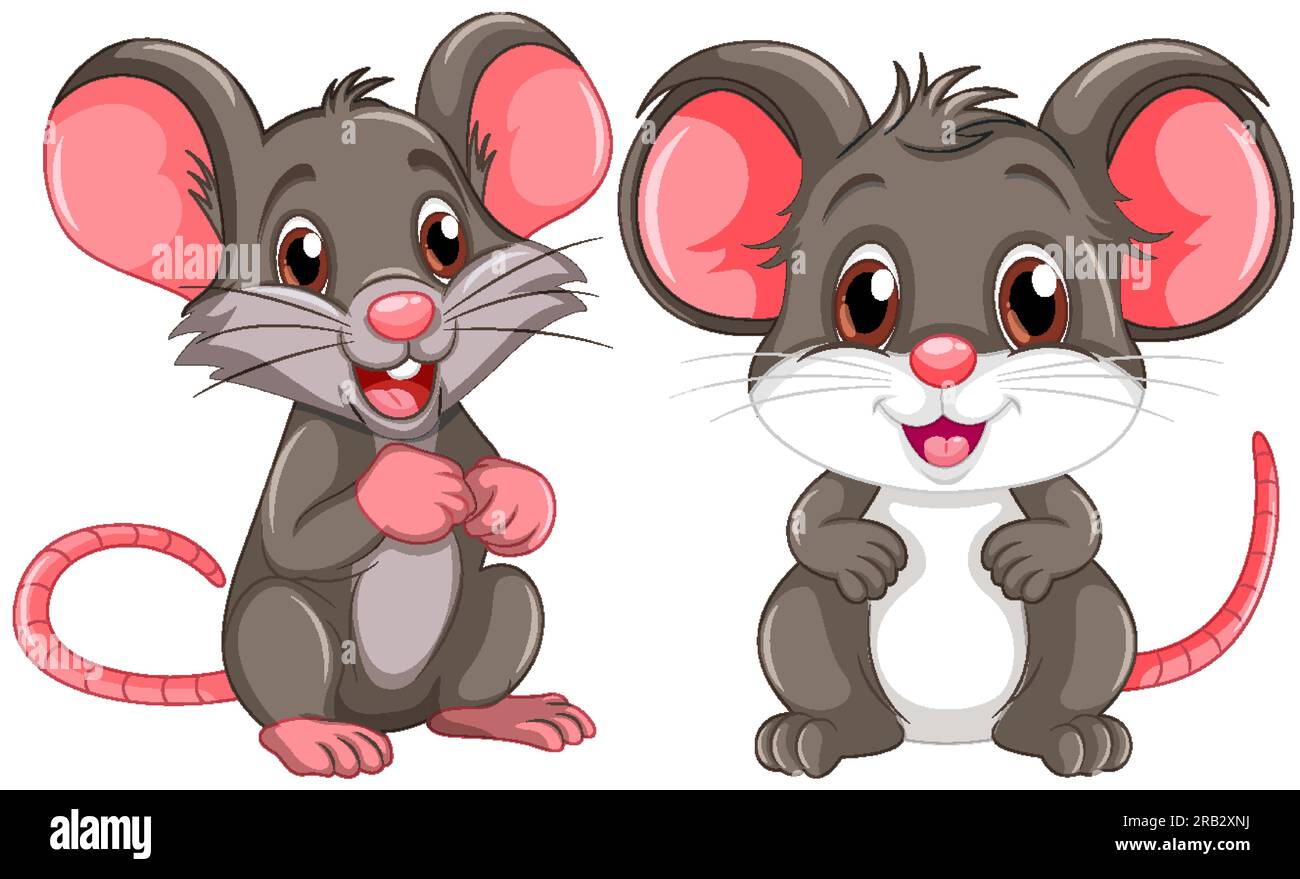 Set of mouse and rat cartoon illustration Stock Vector Image & Art - Alamy
