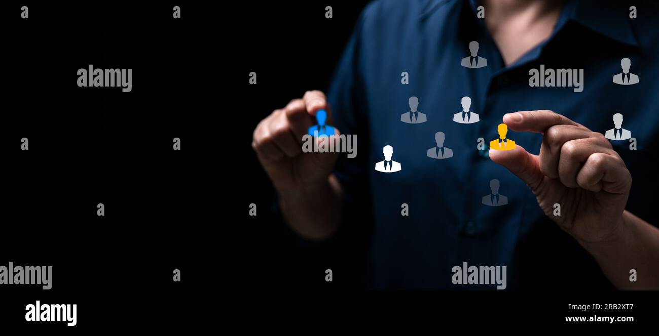 Businesswoman touching human resources sign - HR, HRM, HRD concept ... Businesswoman touching human resources sign - HR, HRM, HRD concept ...