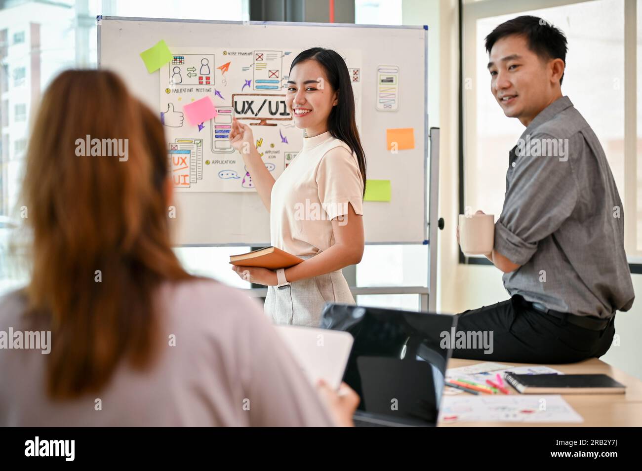 A professional tech developer team is in the meeting, planning and ...