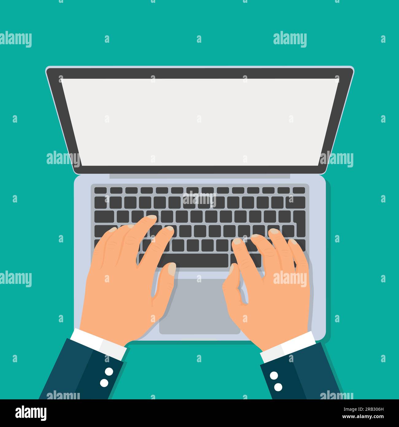Hands On Laptop Stock Vector Images Alamy
