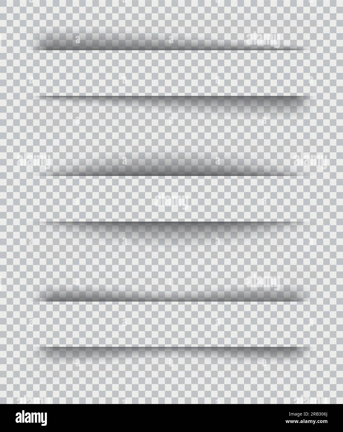 Transparent realistic paper shadow effects on checkered background. Element for advertising and ...