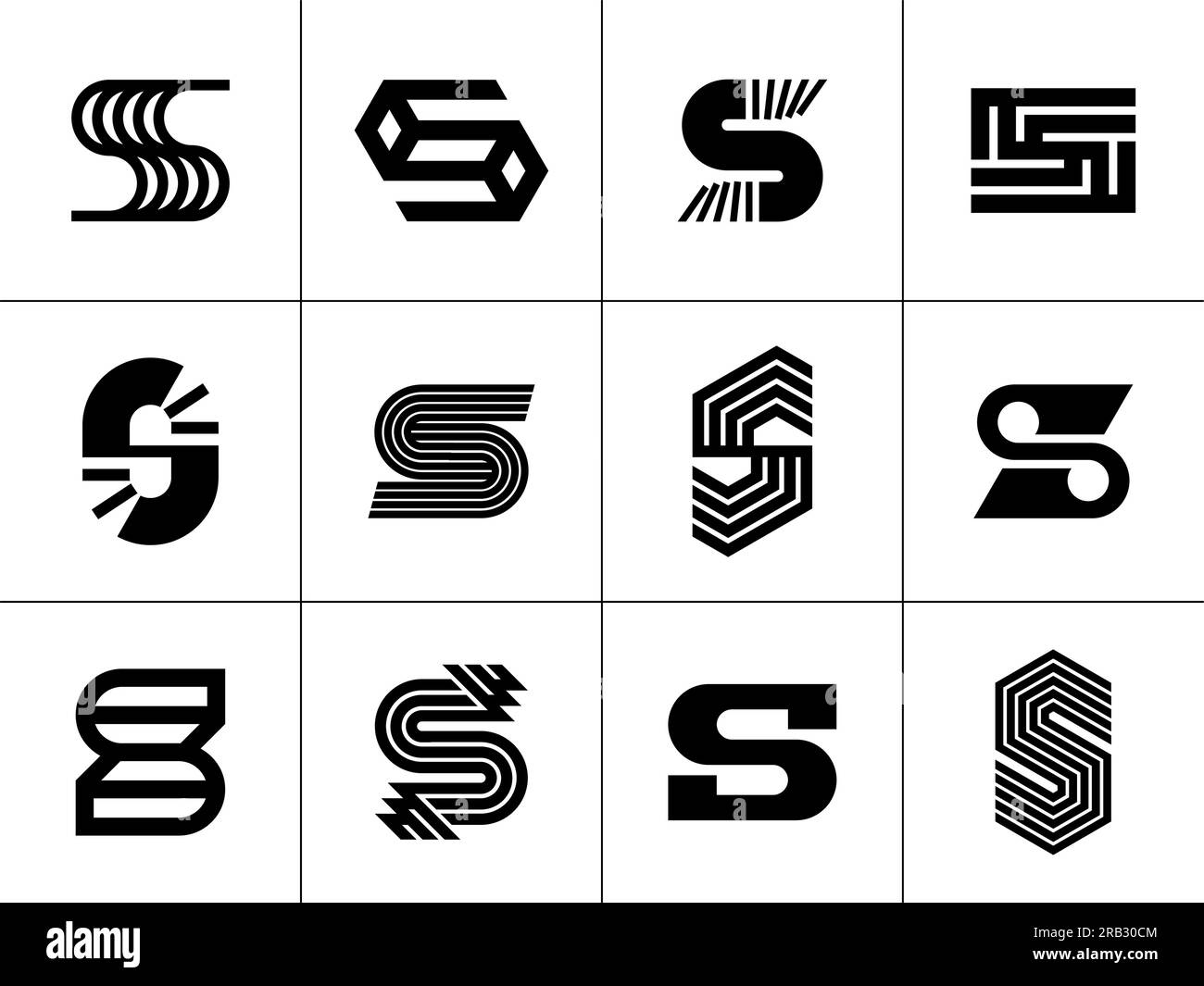 Minimalist line letter S logo branding set. Modern stylish initial S ...