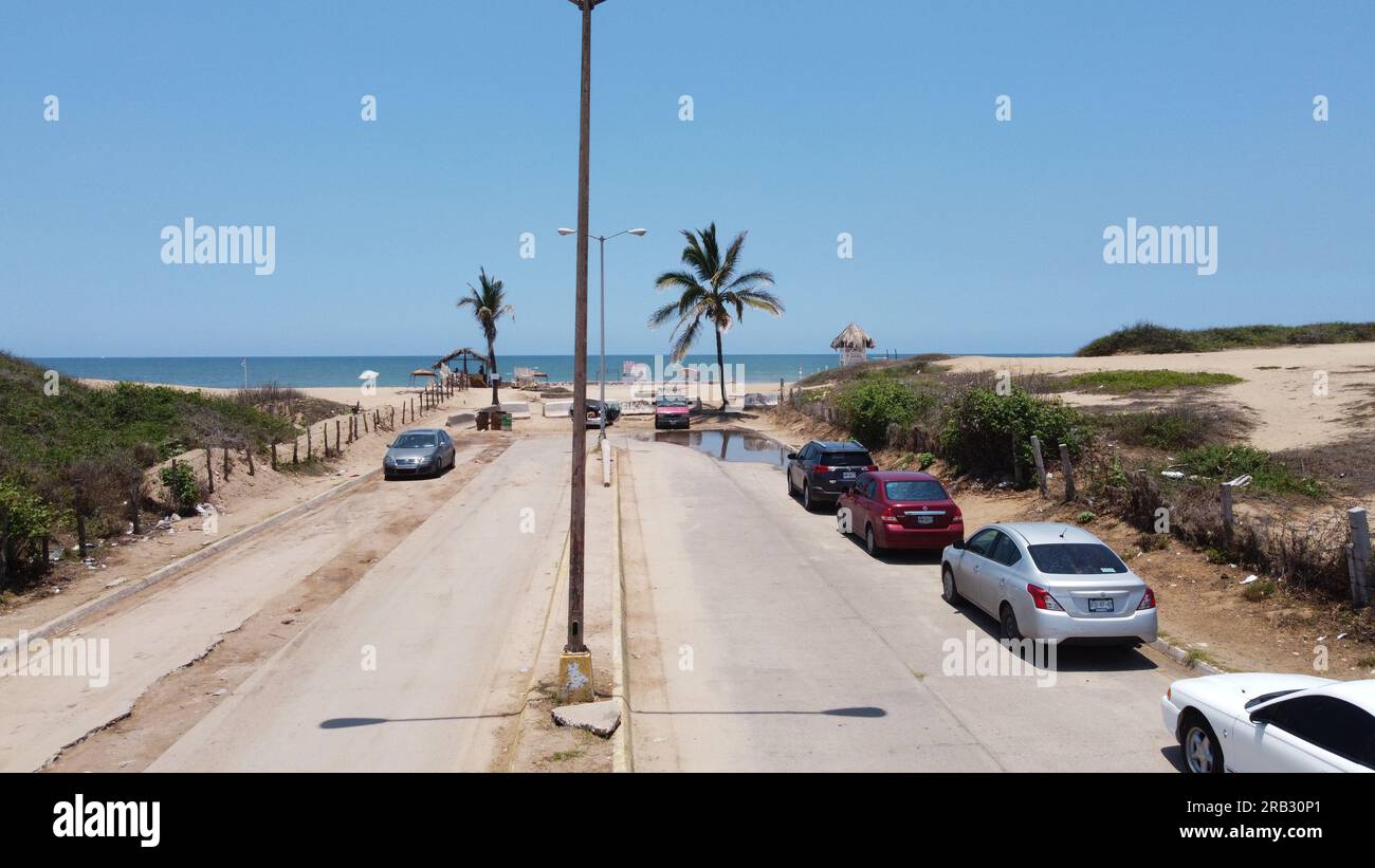 PHOTOGRAPHY WITH DRONE ON THE BEACH OF SINALOA MEXICO Stock Photo - Alamy