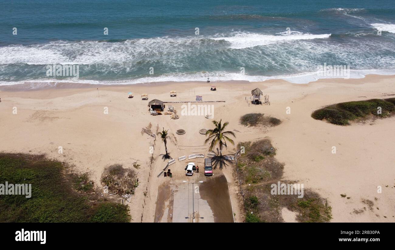 PHOTOGRAPHY WITH DRONE ON THE BEACH OF SINALOA MEXICO Stock Photo - Alamy