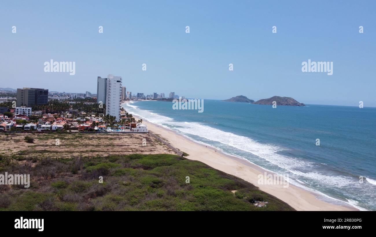 PHOTOGRAPHY WITH DRONE ON THE BEACH OF SINALOA MEXICO Stock Photo - Alamy