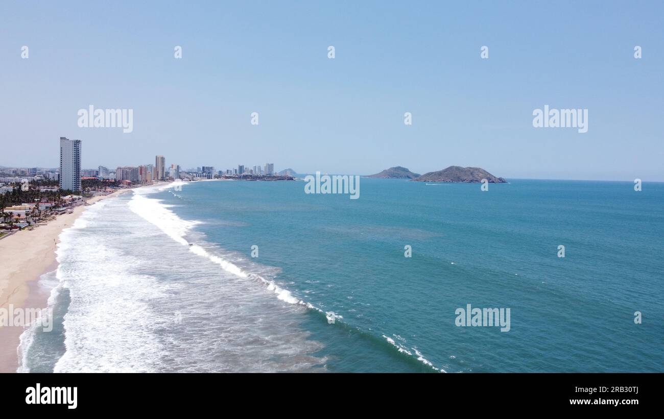 PHOTOGRAPHY WITH DRONE ON THE BEACH OF SINALOA MEXICO Stock Photo - Alamy