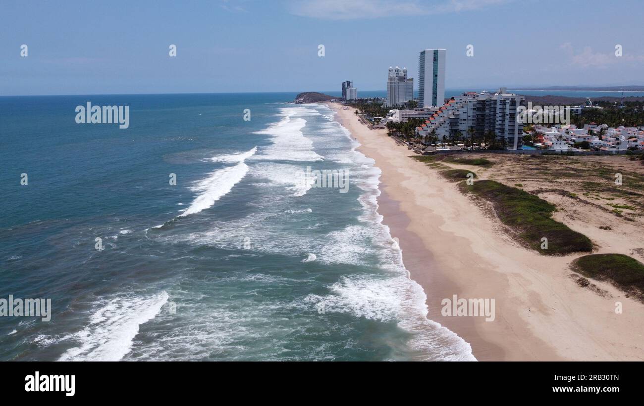 PHOTOGRAPHY WITH DRONE ON THE BEACH OF SINALOA MEXICO Stock Photo - Alamy
