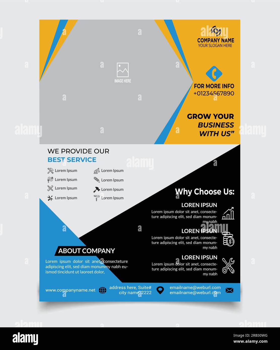 House, Building or Construction Flyer vector Template. Construction ...