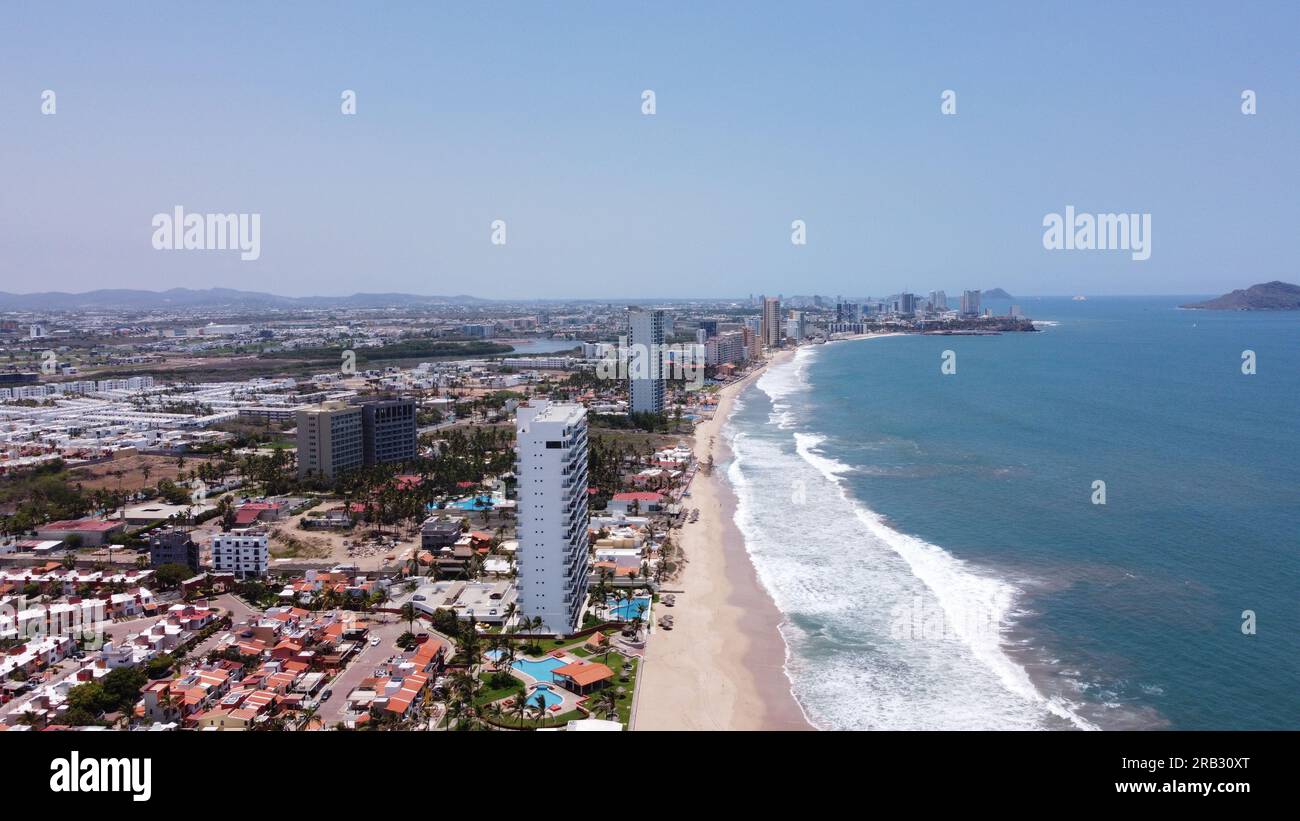 PHOTOGRAPHY WITH DRONE ON THE BEACH OF SINALOA MEXICO Stock Photo - Alamy