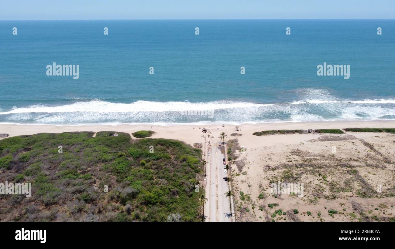 PHOTOGRAPHY WITH DRONE ON THE BEACH OF SINALOA MEXICO Stock Photo - Alamy