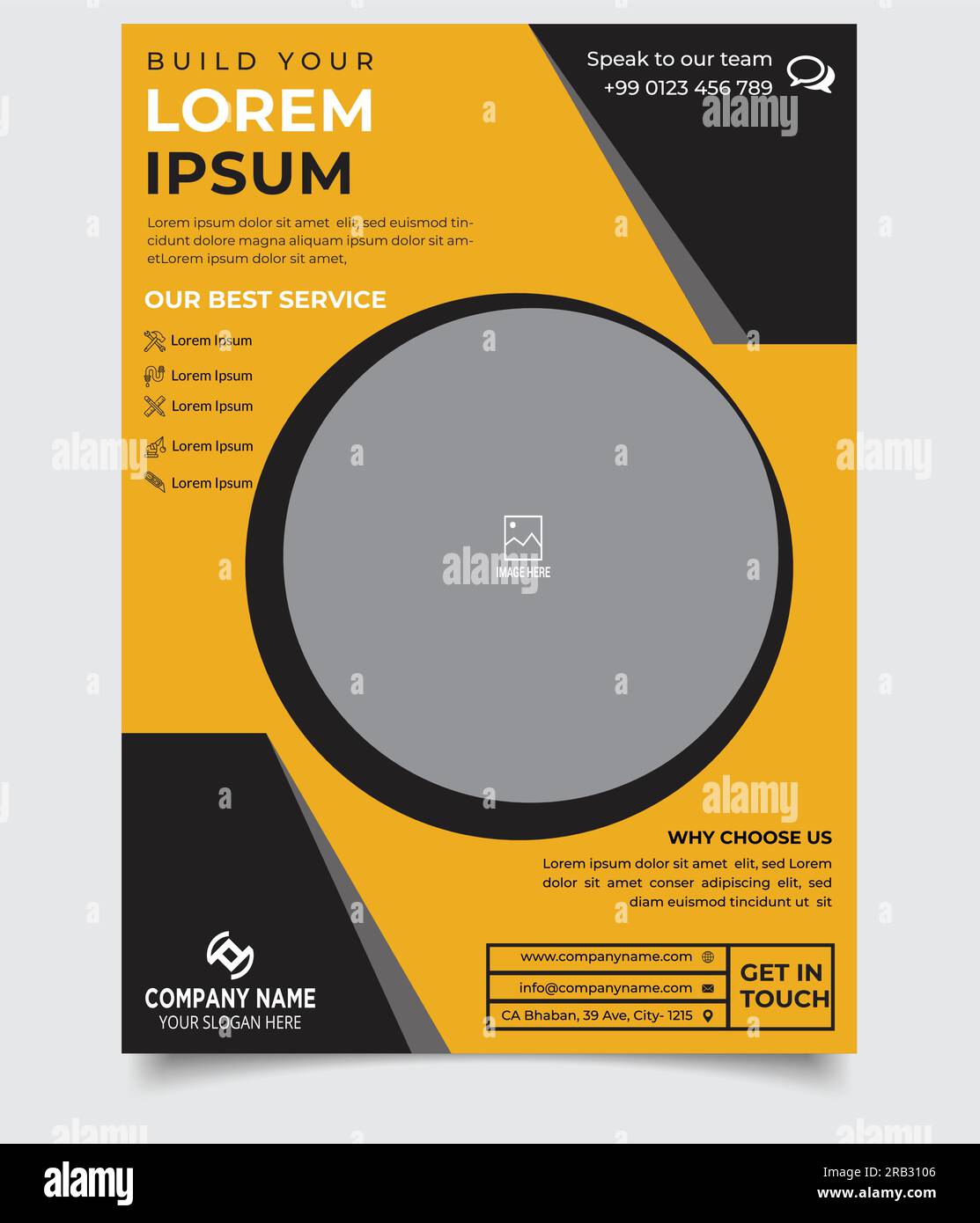 House, Building or Construction Flyer vector Template. Construction ...