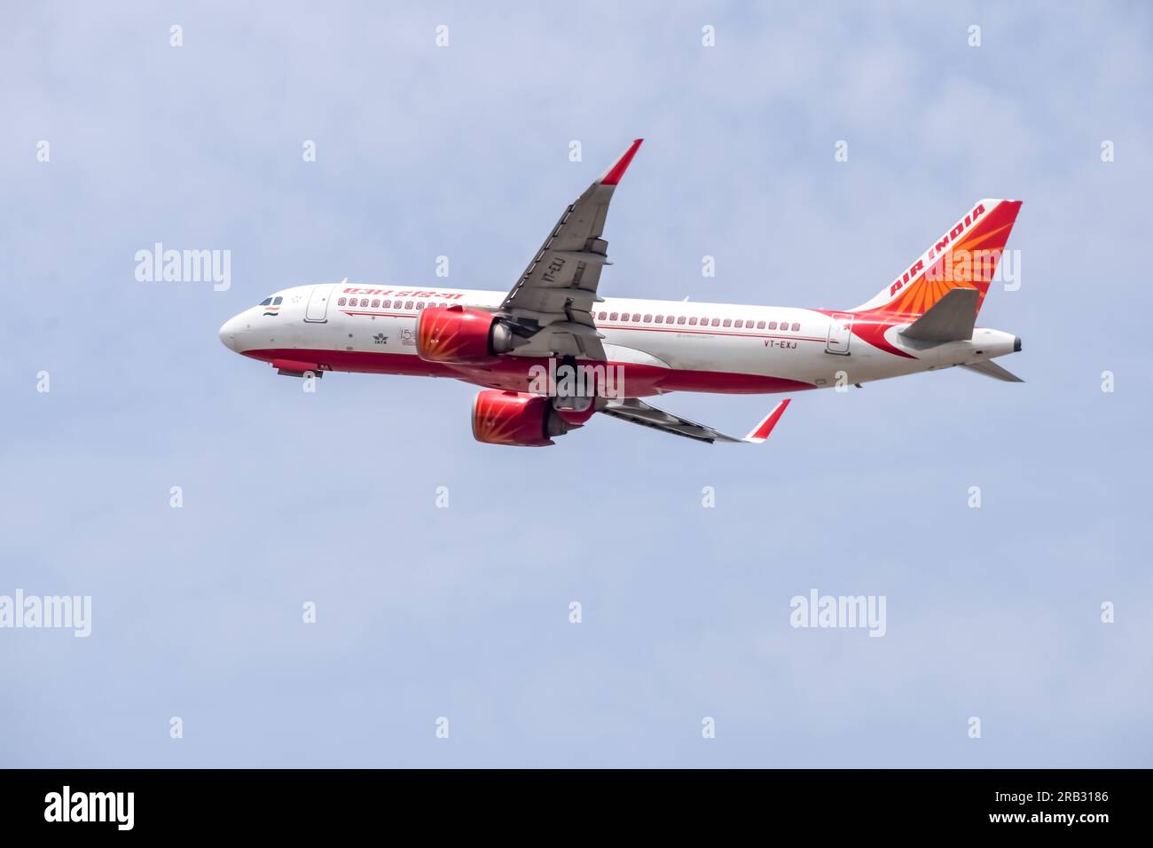 New Delhi, India, April 16 2023 - Air India Airbus A320 take off from ...