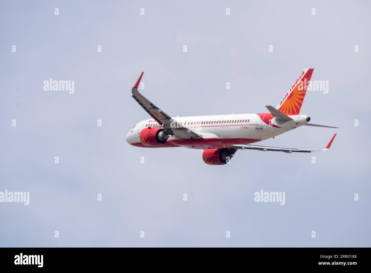 New Delhi, India, April 16 2023 - Air India Airbus A320 take off from ...