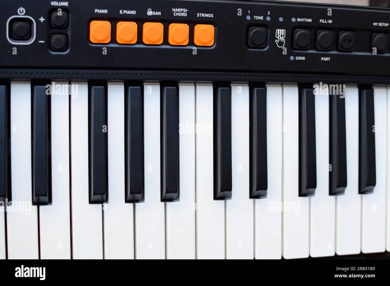 Close-up of piano keys. Piano black and white keys and Piano keyboard ...