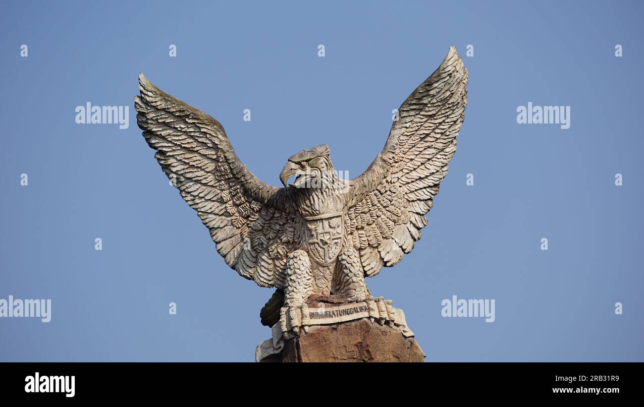 Garuda Pancasila (Indonesian five principles) with a natural background ...