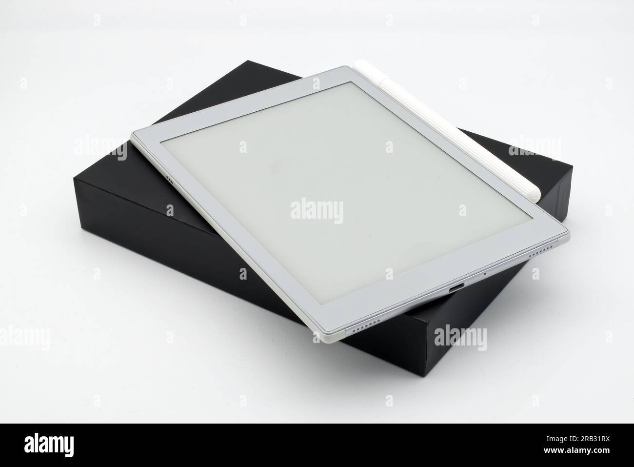 Ebook Tablet Reader isolated on white background Stock Photo - Alamy