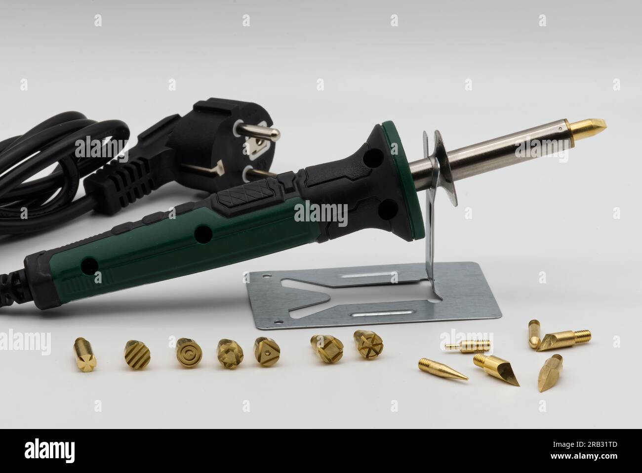 Pyrography with bit tool set isolated on white background Stock Photo ...